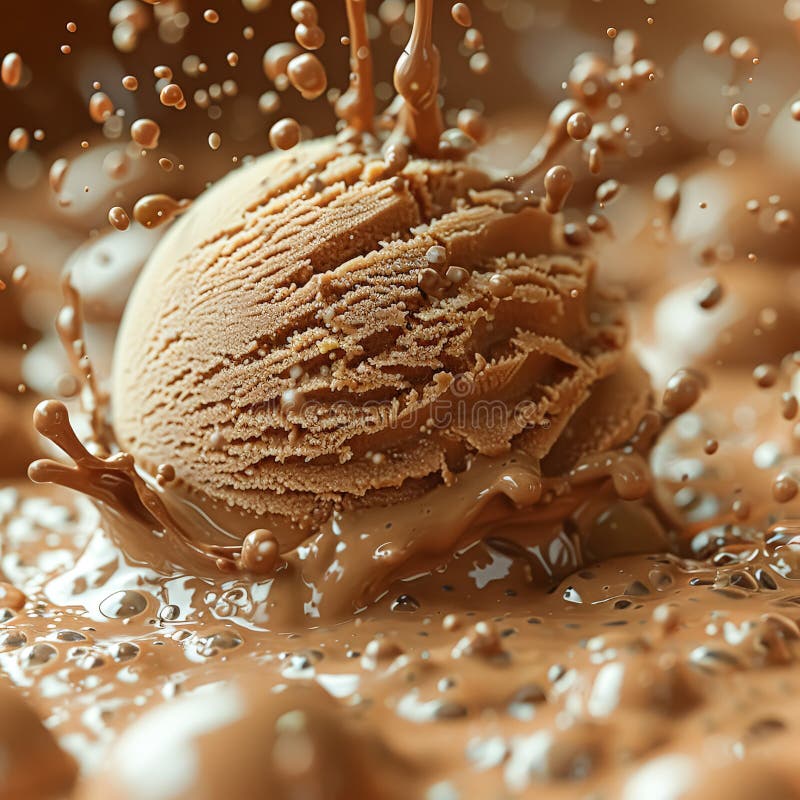 Chocolate Ice Cream Scoop with Chocolate Chips Stock Photo - Image of ...