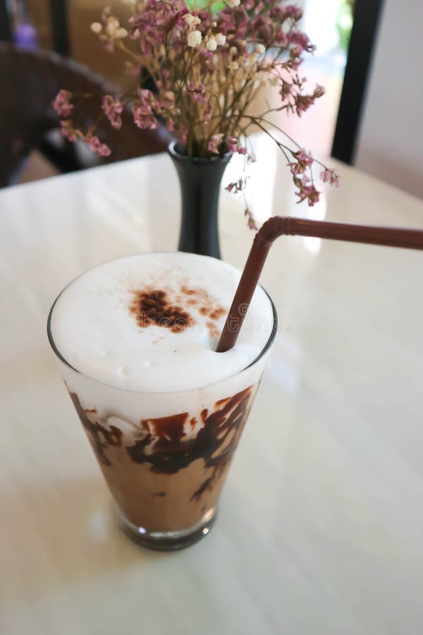 Chocolate or Iced Chocolate, Iced Coco or Mocha Coffee Stock Photo ...