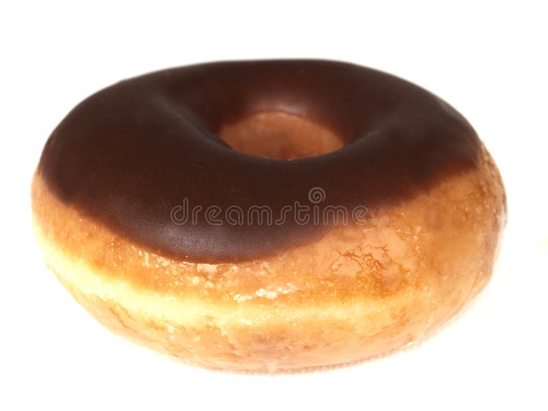 Donut with Red Glossy Glaze Isolated on White Background. One Round Red ...