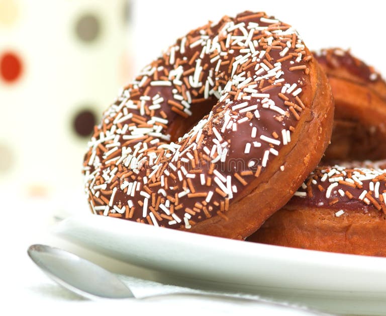 Chocolate Iced Ring Doughnuts Stock Image - Image of donut, food: 1814061