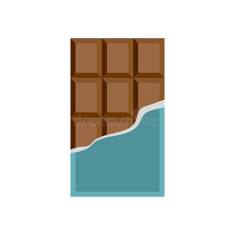 Chocolate Icon in Flat Style Stock Illustration - Illustration of food ...