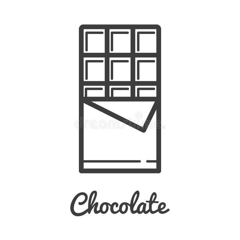 Chocolate Icon in Line Style Design. Vector Illustration Stock Vector ...