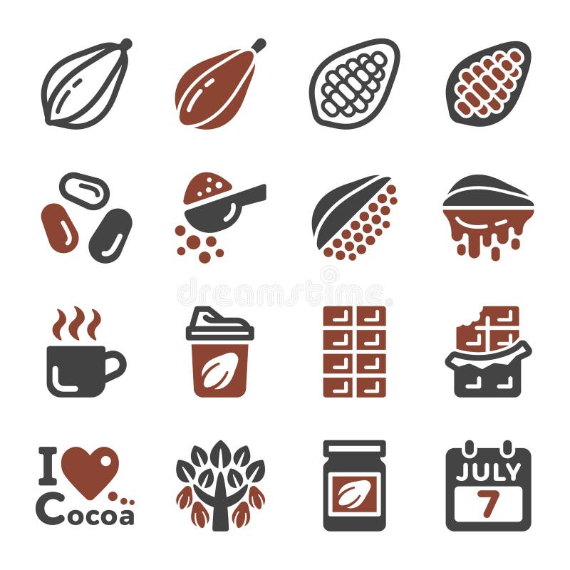 Chocolate icon set stock vector. Illustration of sauce - 153041375