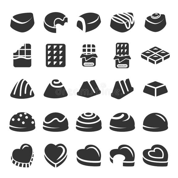 Chocolate Icon Set 4, Vector Eps10 Stock Vector - Illustration of drop ...