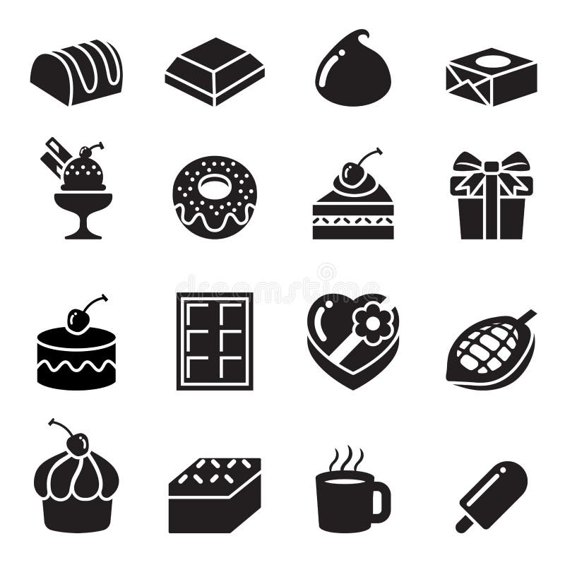 Chocolate Icons Stock Illustrations – 32,917 Chocolate Icons Stock ...