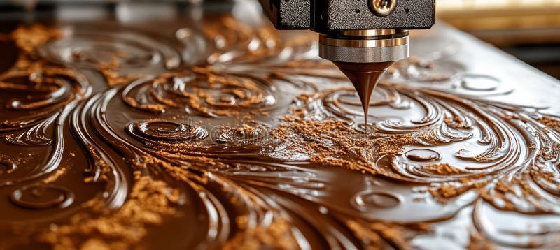 Chocolate Indulgence 3D Printer Creating Intricate Design on ...
