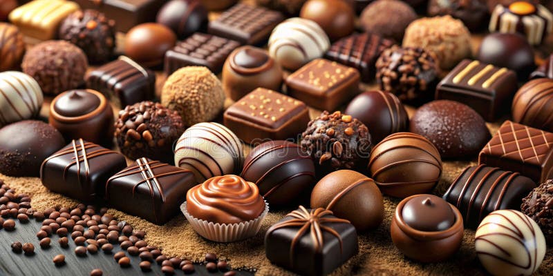 Chocolate Indulgence Fine Chocolates Displayed Creative AI Stock Photo ...