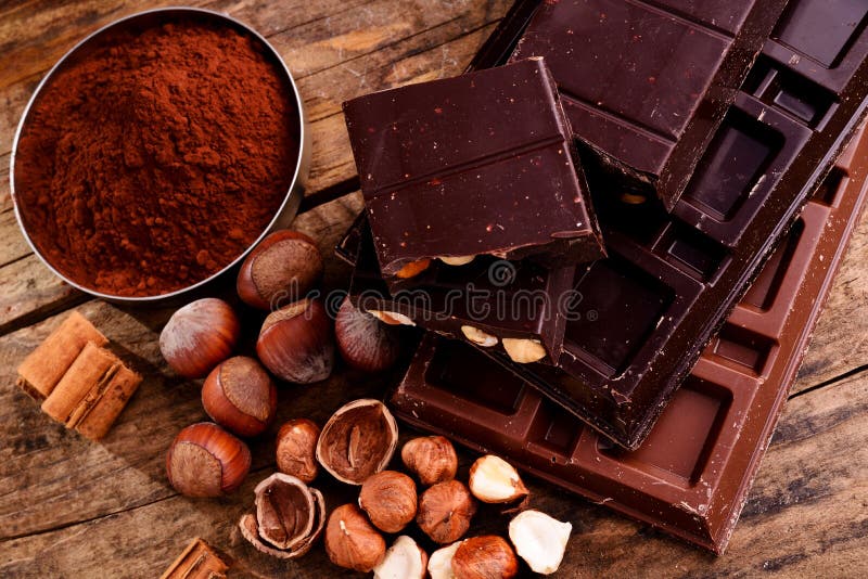 Chocolate and ingredients stock image. Image of powder - 37615199