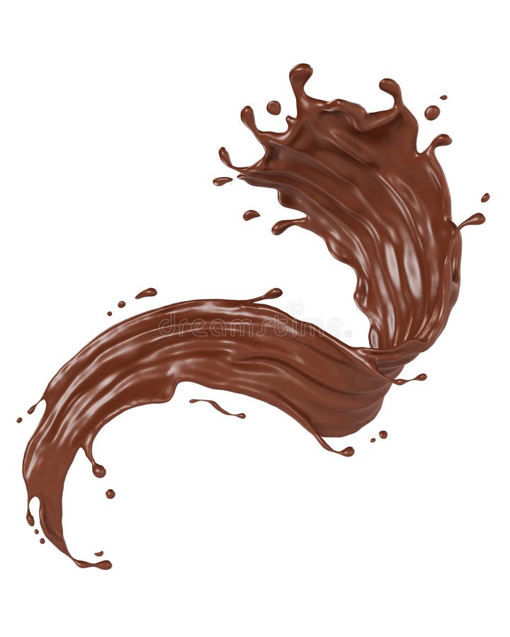 Chocolate Isolated Splashes Wave. 3D Render Illustration Clipping Path ...