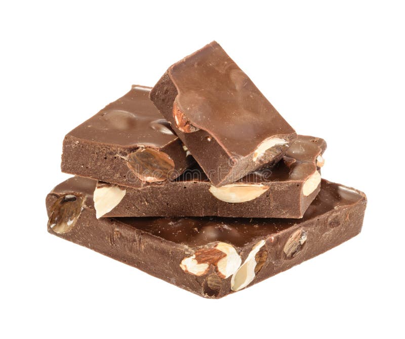 Chocolate Isolated on White. without Shadow Stock Image - Image of ...