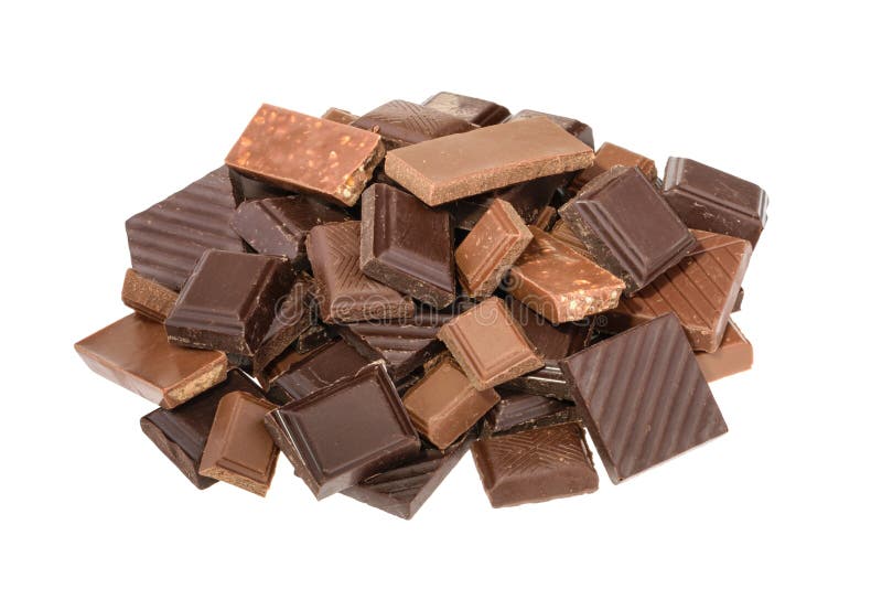 Chocolate Isolated on White. without Shadow Stock Photo - Image of ...