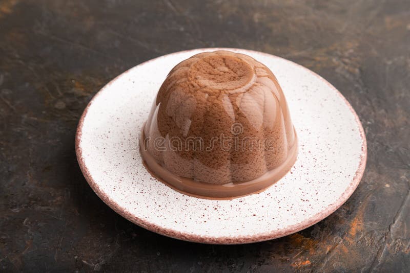 Chocolate Jelly on Black Concrete, Side View Stock Photo - Image of ...