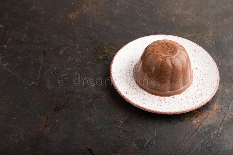 Chocolate Jelly on Black Concrete, Side View, Copy Space Stock Image ...