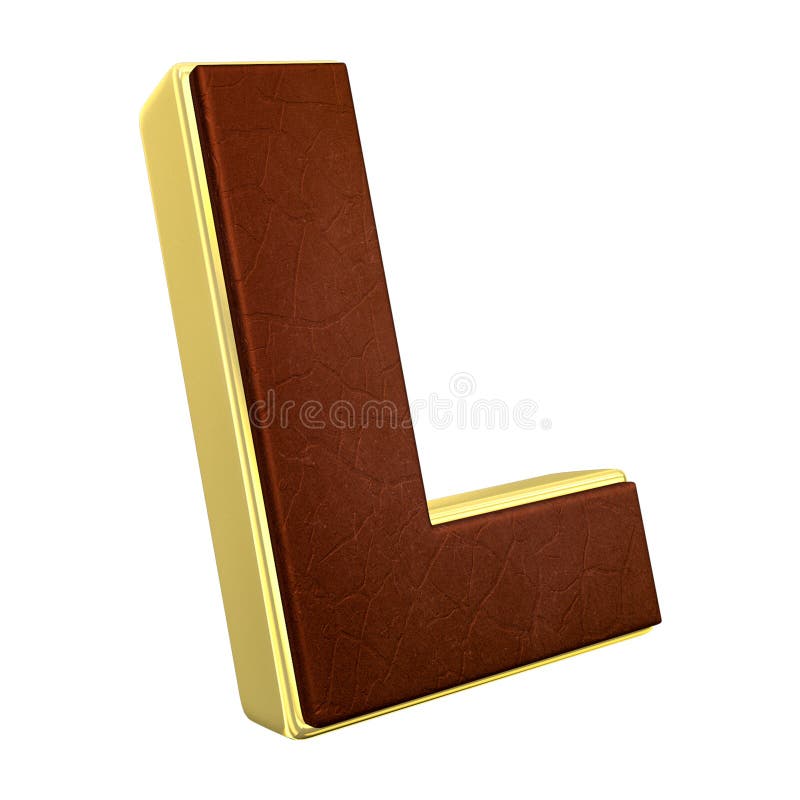 Chocolate L 3D Render with White Background Design Stock Illustration ...
