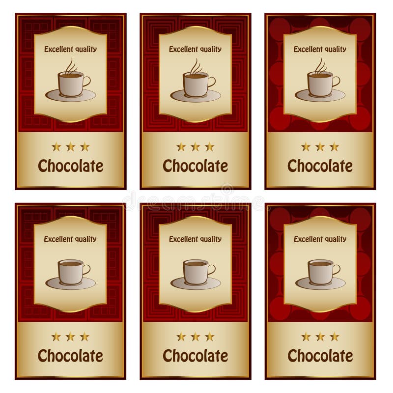 Coffee and Chocolate Labels Stock Vector - Illustration of caffeine ...