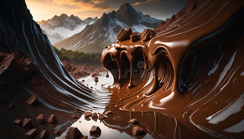Chocolate landscape stock illustration. Illustration of light - 307432938