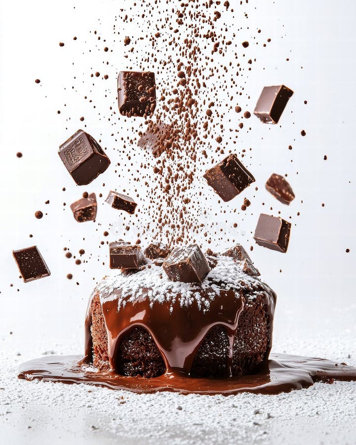 Chocolate Lava Cake Explosion. Stock Illustration - Illustration of ...