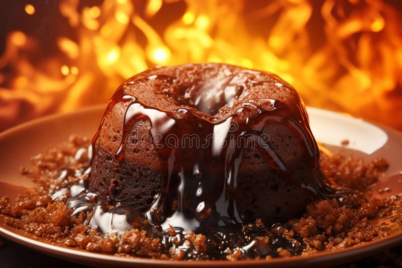 Chocolate Lava Cake Tasty Dessert Background Stock Illustration ...