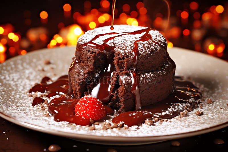 Chocolate Lava Cake Tasty Dessert Background Stock Illustration ...