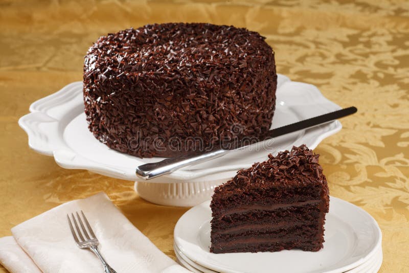 Chocolate layer cake stock photo. Image of sweet, bark - 97866278