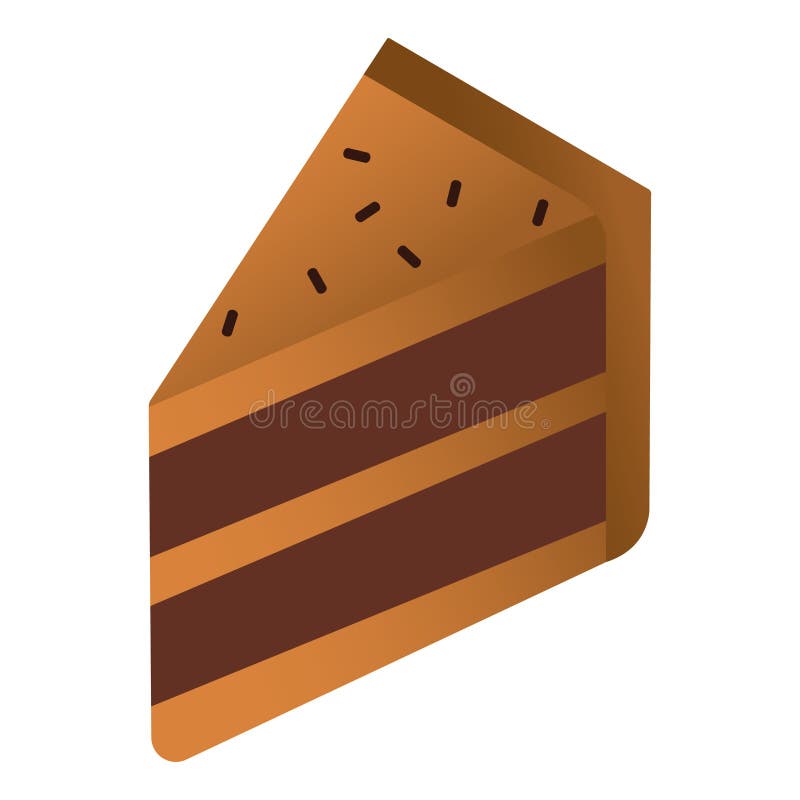 Chocolate Layer Cake Slice. Vector Illustration Decorative Design Stock ...
