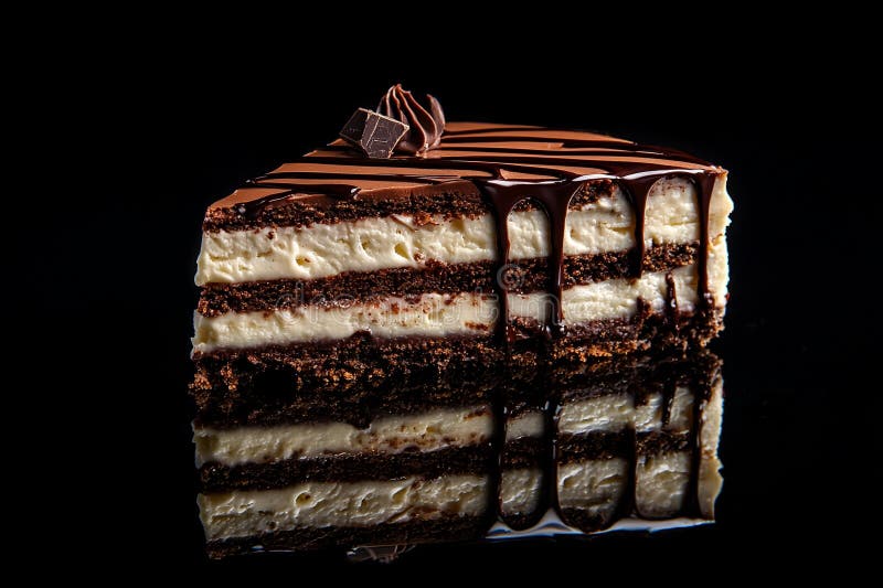 Chocolate Layered Cake Slice Stock Photo - Image of decadent, treat ...