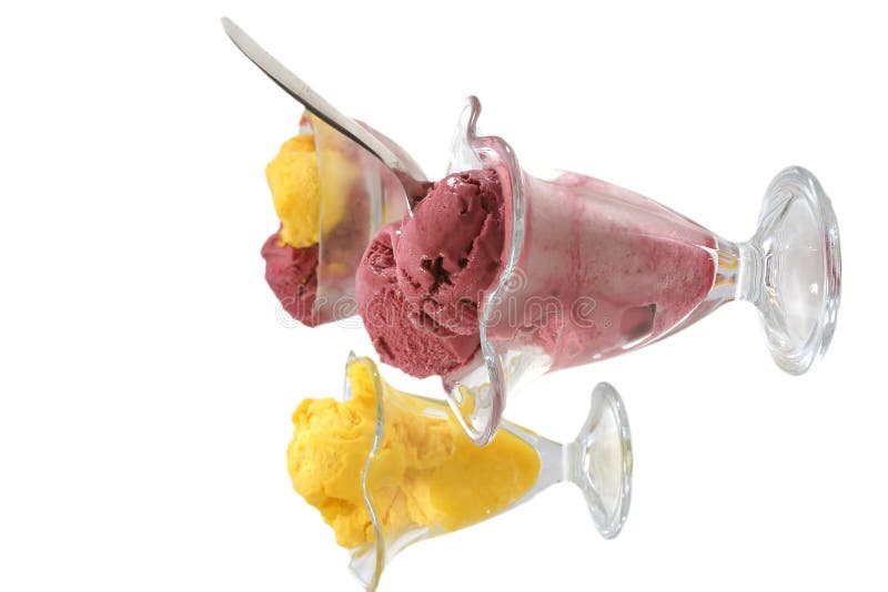 Red Color Ice Cream Over White Stock Image - Image of glass, cool: 5659483