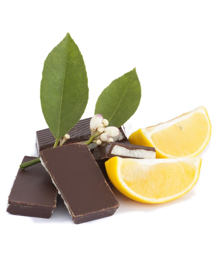 Chocolate and lemon stock image. Image of delicious - 136346021