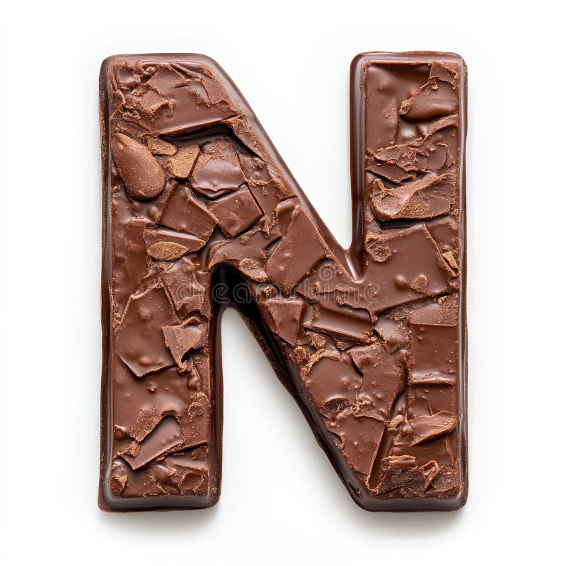 A Chocolate Letter N Made with Chunks of Chocolate, Designed for ...
