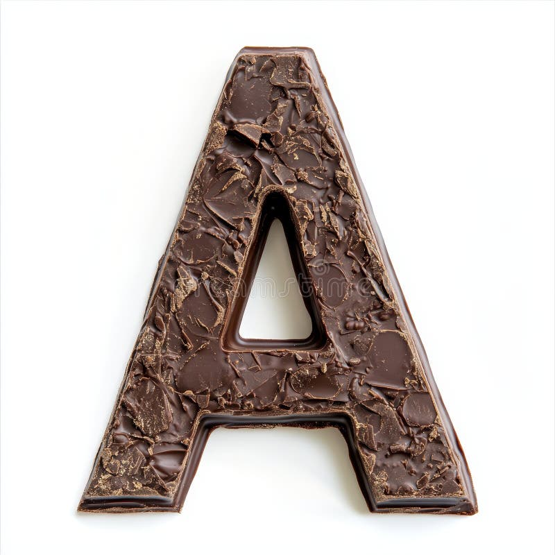 A Chocolate Letter "a" with a Textured Surface, Likely for Decoration ...