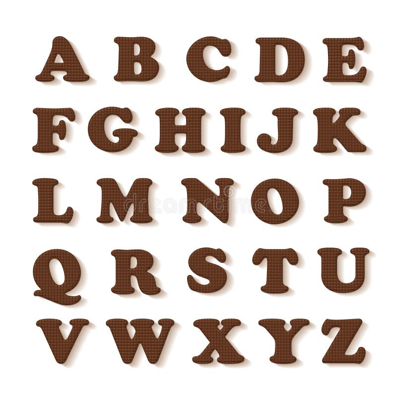 Chocolate letters stock illustration. Illustration of dessert - 31528460