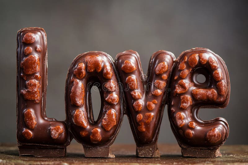Chocolate Letters Spelling Love, Expressing Affection, Romance, and ...