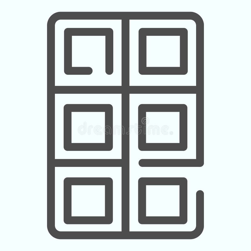 Chocolate Line Icon. Block of Chocolate Vector Illustration Isolated on ...