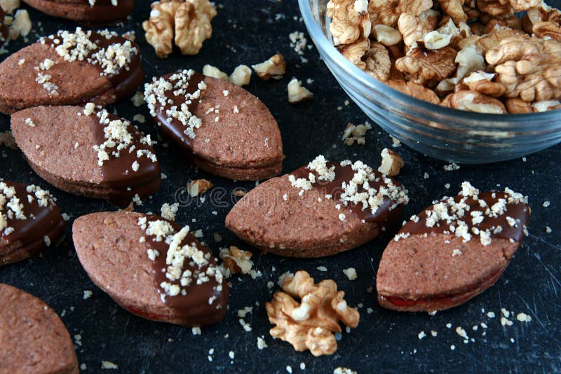 Chocolate Linzer stock photo. Image of christmas, cookies - 62629298