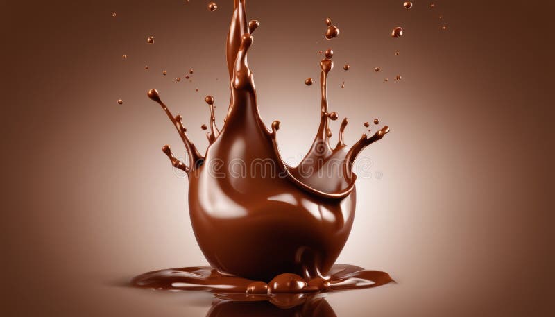 A Chocolate Liquid is Spilling Out of a Chocolate Ball Stock ...