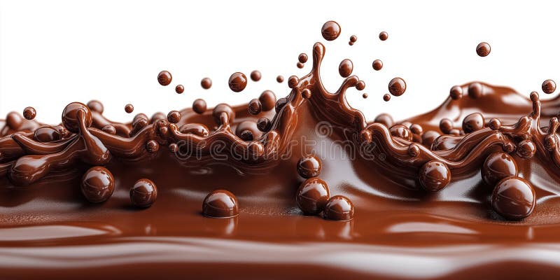 Chocolate Liquid Splash Pattern Creates Dynamic Visual. Realistic 3d ...