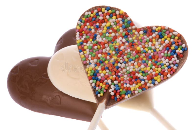 Chocolate Lollipops Isolated Stock Image - Image of treats, tasty: 6558987