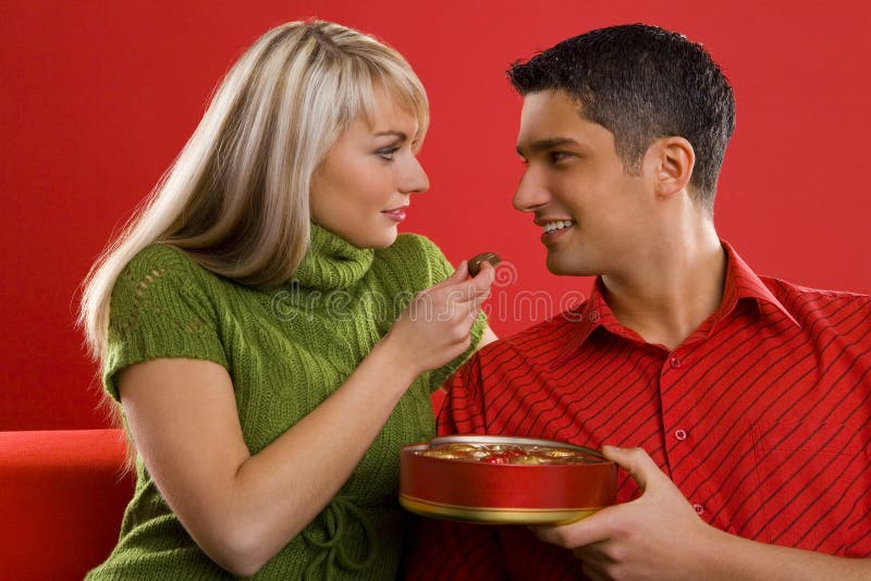 Fun with chocolate stock photo. Image of lovers, candies - 4114670