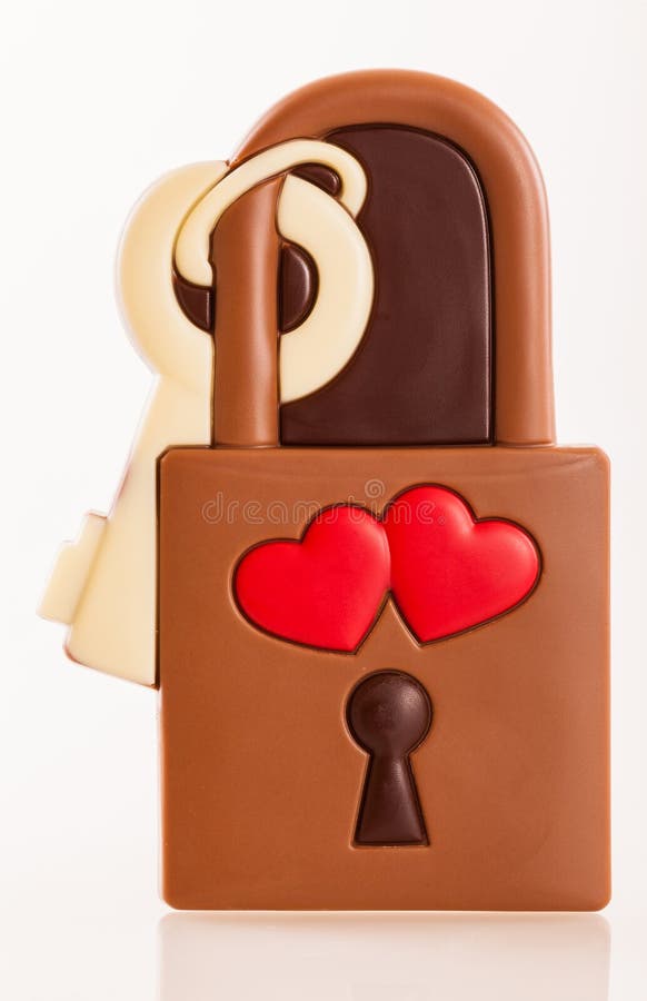 Chocolate love lock stock photo. Image of railing, delicious - 61148546