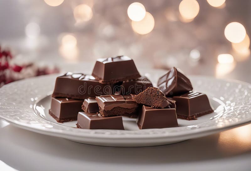 Chocolate Love White Chocolate Plate Concept Various Stock Illustration ...