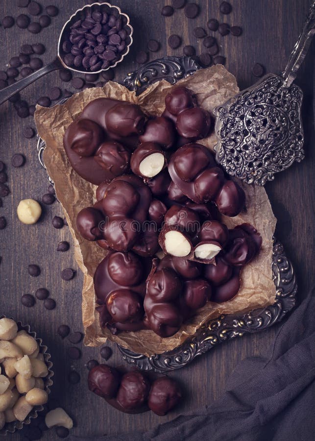 Chocolate Nut Clusters stock image. Image of comfort - 60768673