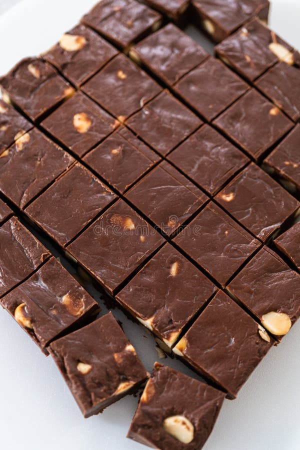 Chocolate macadamia fudge stock image. Image of dessert - 263883161