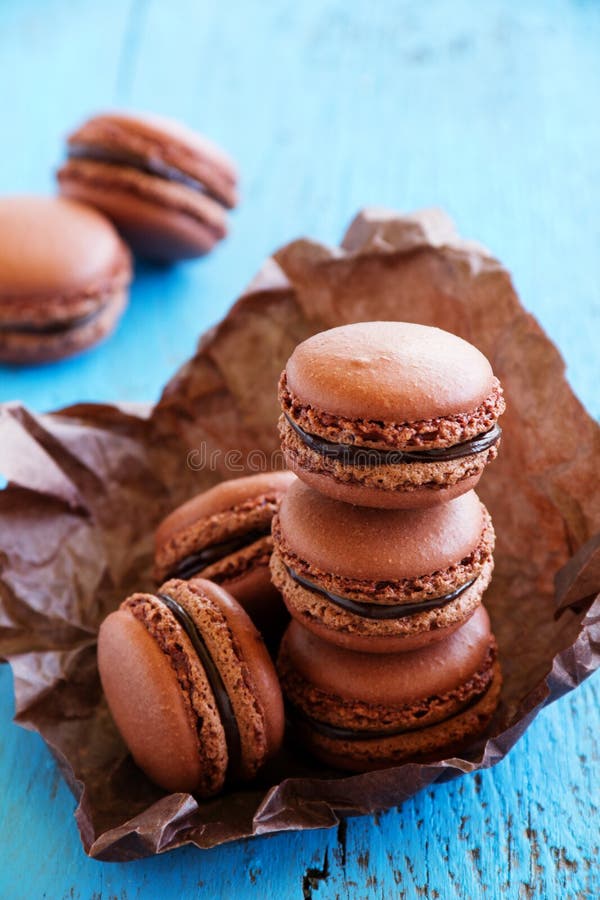 Chocolate macaroon stock image. Image of mint, elegance - 49855979