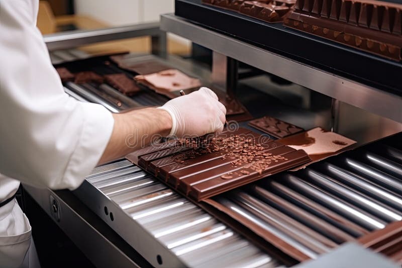 Chocolate-maker Expertly Wrapping Finished Bars in Decorative Packaging ...