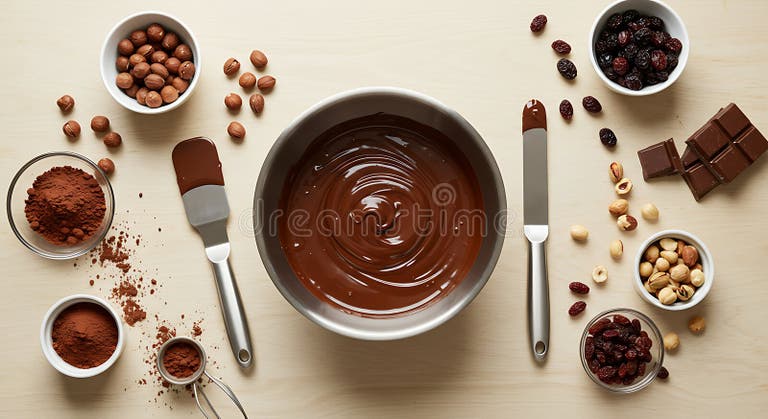 Chocolate Making Ingredients and Tools Stock Illustration ...