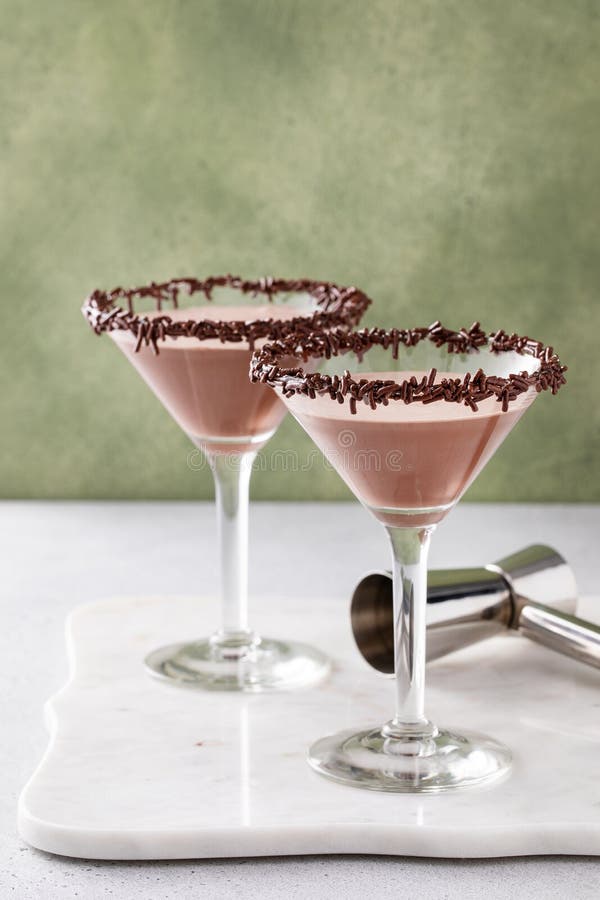 Chocolate Martini with Chocolate Sprinkles on the Rim Stock Image ...