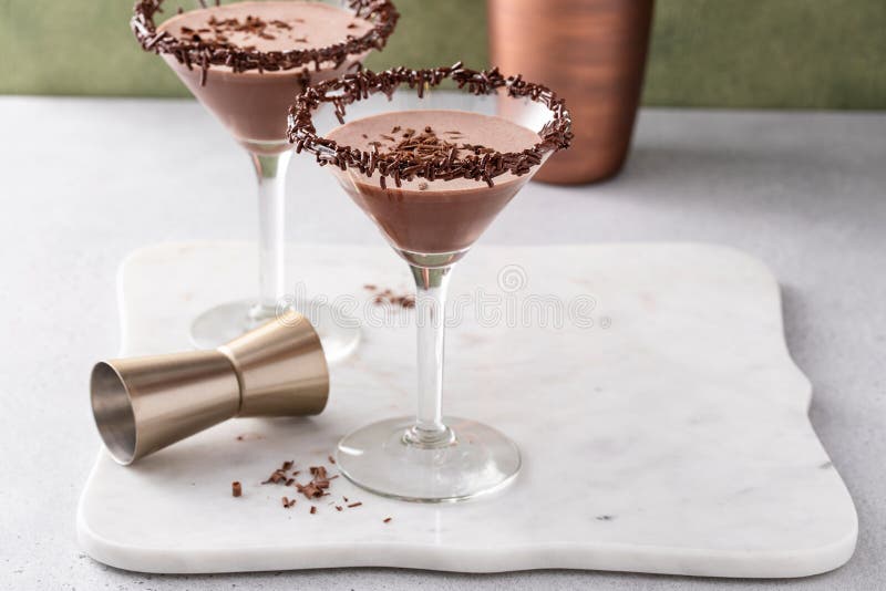 Chocolate Martini with Chocolate Sprinkles on the Rim Stock Photo ...