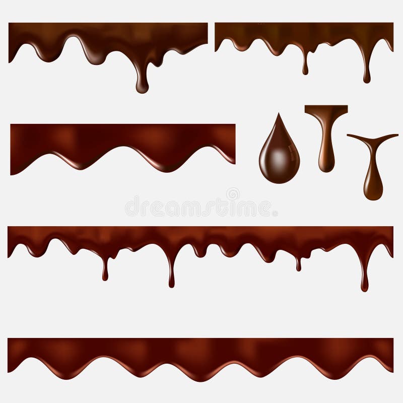 Chocolate Melt Drip. 3d Vector Realistic Stock Illustration ...