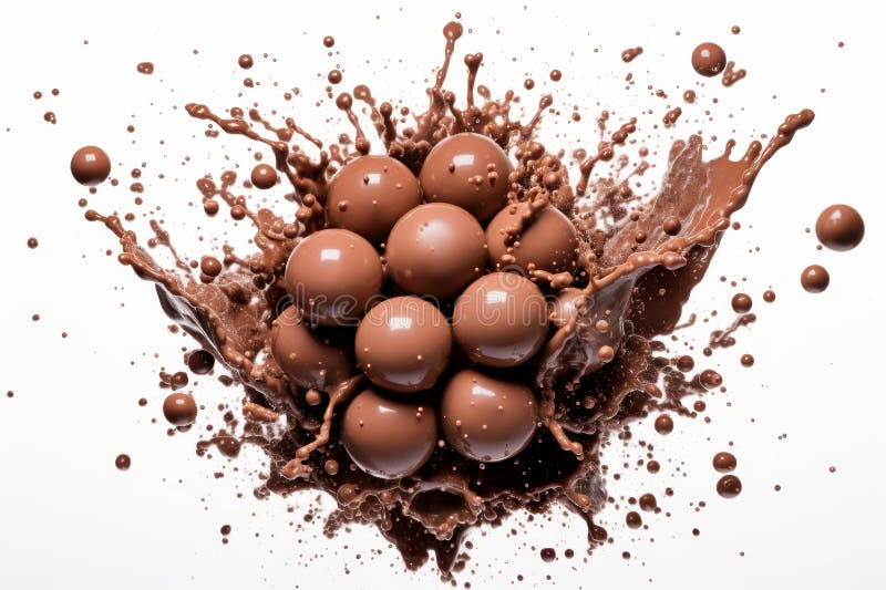Chocolate Melting Explosion Splash Isolated on White, Burst Effect for ...
