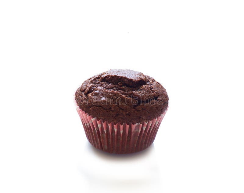 Chocolate Miffin in a Paper Tin Isolated on a White Stock Image - Image ...